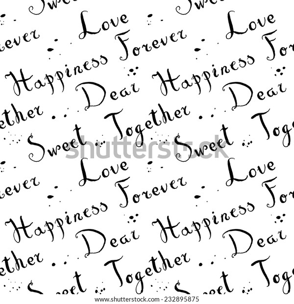 Handwritten Vintage Ink Cursive Font Pattern Stock Vector (Royalty Free ...