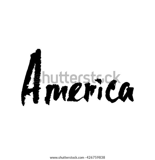 Handwritten Word America Vector Lettering Stock Vector (Royalty Free ...