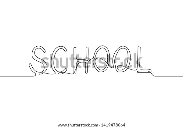 Handwritten Word School Drawing Style One Stock Vector (Royalty Free ...