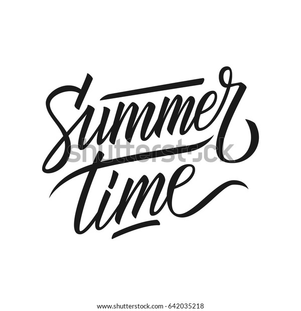 Handwritten Word Summertime Hand Drawn Lettering: стоковая векторная ...