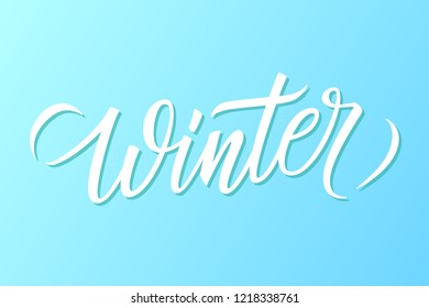 Handwritten Word Winter Creative Hand Drawn Stock Vector (Royalty Free ...