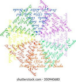 Handwritten Words Cloud Colorful Shape Isolated: vector de stock (libre ...