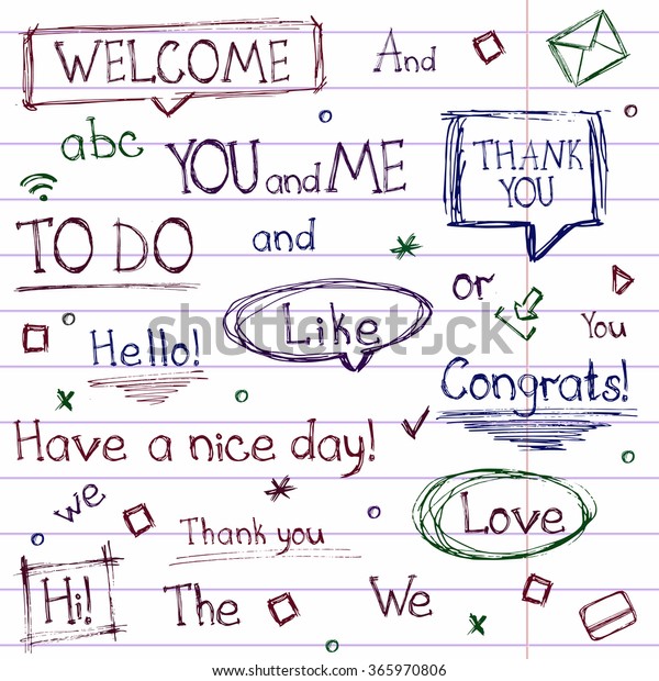Handwritten Words Phrase Vector Illustration Hand Stock Vector (Royalty ...