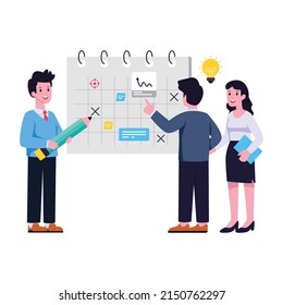 Handy Flat Illustration Project Schedule Stock Vector (Royalty Free ...