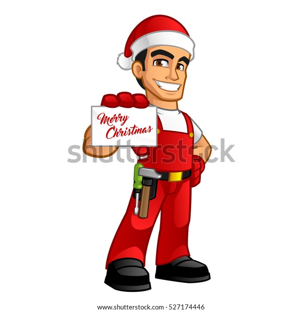 Handyman Dressed Santa Claus Stock Vector (Royalty Free) 527174446 ...