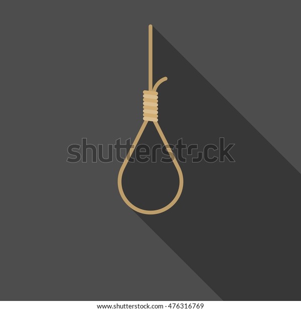 Hang Rope Long Shadow Icon Suicide Stock Vector (Royalty Free) 476316769