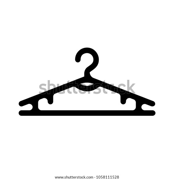 Hanger Icon Black Silhouette Vector Isolated Stock Vector (Royalty Free ...