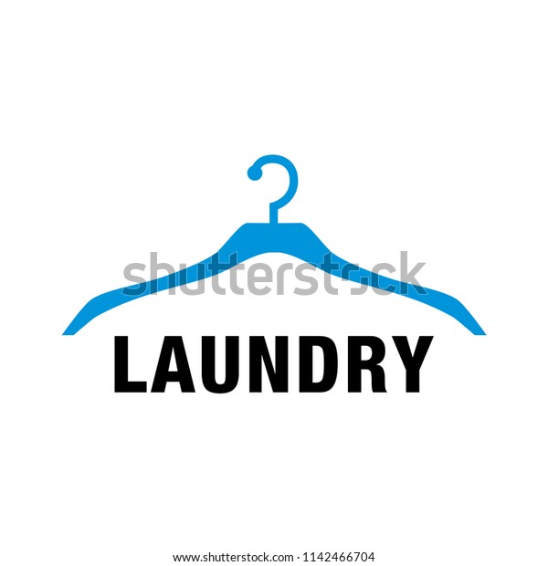 Hanger Laundry Logo Design Template Stock Vector (Royalty Free) 1142466704
