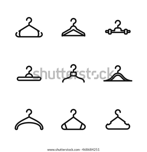 Hanger Vector Icons Simple Illustration Set 스톡 벡터(로열티 프리) 468684251