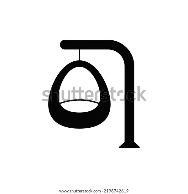 Hanging Chair Icon Black Flat Glyph Stock Vector (Royalty Free ...
