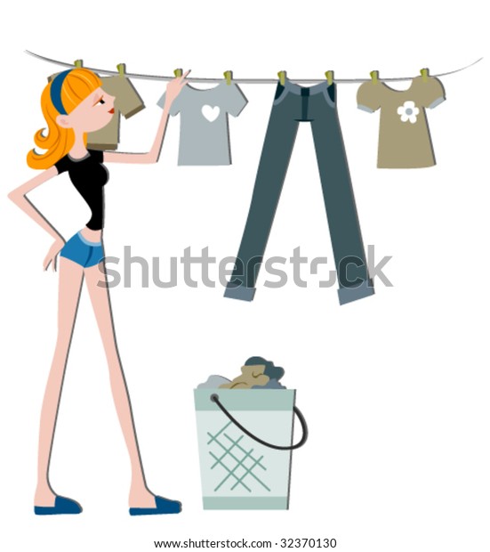 Hanging Clothes Vector Stock Vector (Royalty Free) 32370130 | Shutterstock
