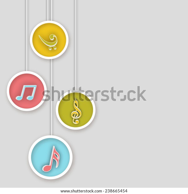 Hanging Icons Musical Notes On Light Stock Vector (Royalty Free ...