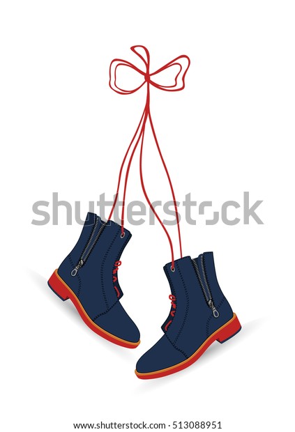 Hanging On Shoelaces Shoes Vector Stock Vector (Royalty Free) 513088951