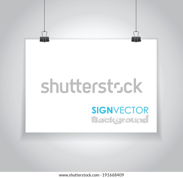 Hanging Paper Sign Stock Vector (Royalty Free) 191668409 | Shutterstock