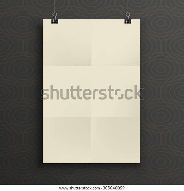 Hanging Paper Vertical Sheet Folded Six Stock Vector (Royalty Free ...