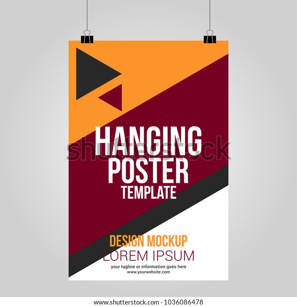 Hanging Poster Template Mockup Abstract Stock Vector (Royalty Free ...