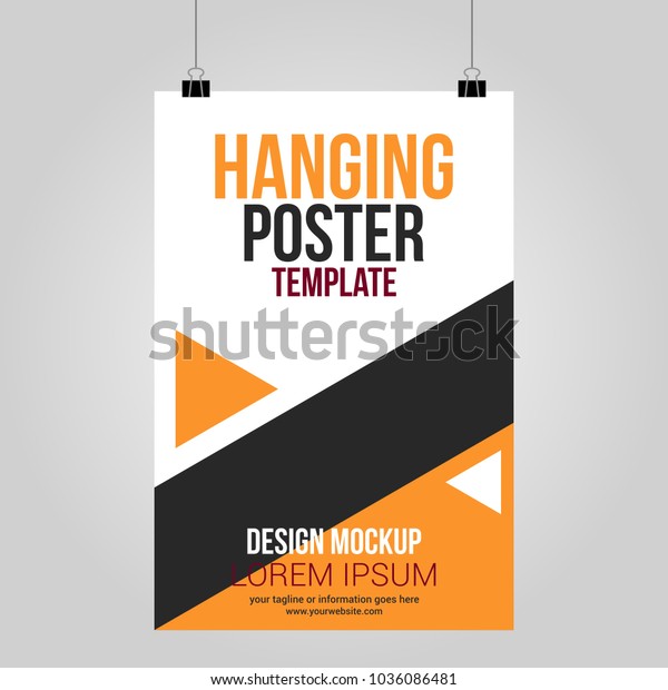 Hanging Poster Template Mockup Abstract Stock Vector (Royalty Free ...
