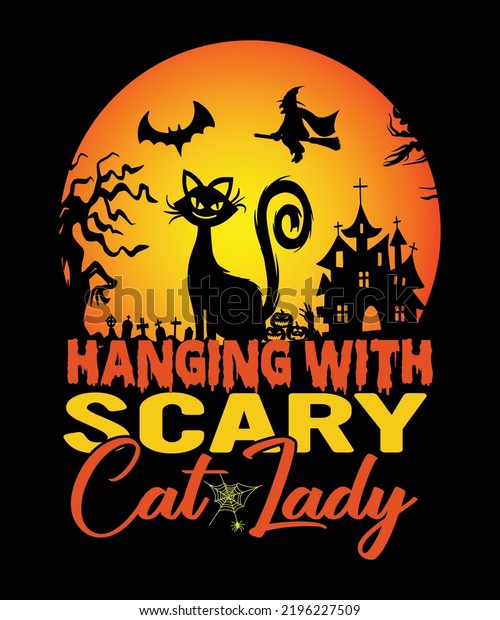 Hanging Scary Cat Lady Stock Vector (Royalty Free) 2196227509 ...