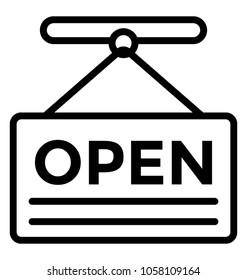Hanging Sign Board Open Text Stock Vector (Royalty Free) 1058109164 ...
