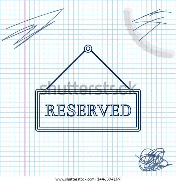 Hanging Sign Text Reserved Sign Line Stock Vector (Royalty Free ...