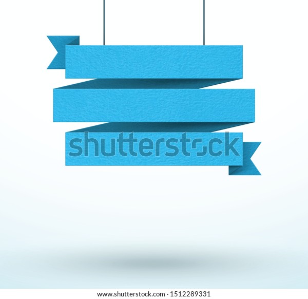 Hanging Title Ribbon 3 Line Paper Stock Vector (Royalty Free ...