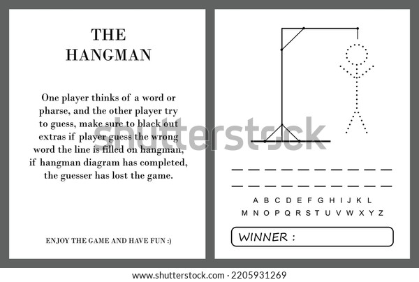 Hangman Game Page Vector Kids Activity Stock Vector (Royalty Free ...