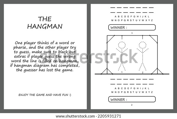 Hangman Game Page Vector Kids Activity Stock Vector (Royalty Free ...