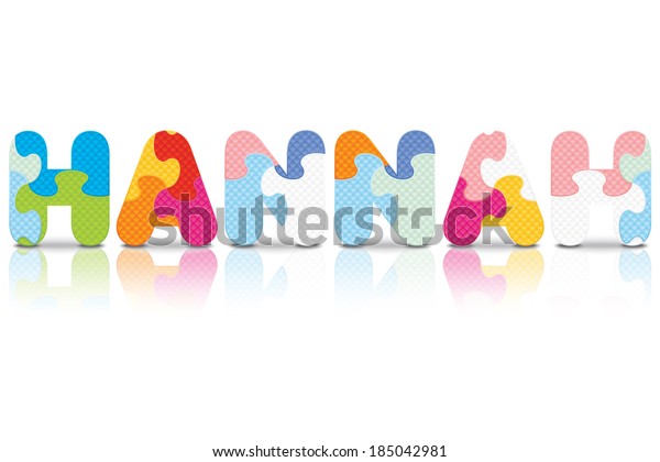 Hannah Written Alphabet Puzzle Vector Illustration Stock Vector ...
