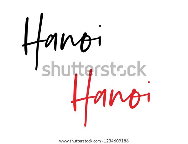 Hanoi Calligraphy Vector Quote Stock Vector (Royalty Free) 1234609186 ...