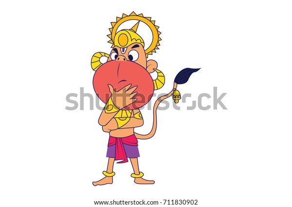Hanuman Ji Vector Illustration Isolated On Stock Vector (Royalty Free ...
