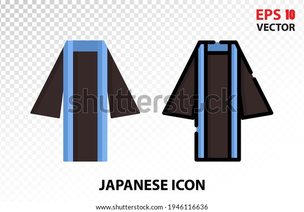 Haori Icon On Transparent Background Japan Stock Vector (Royalty Free ...