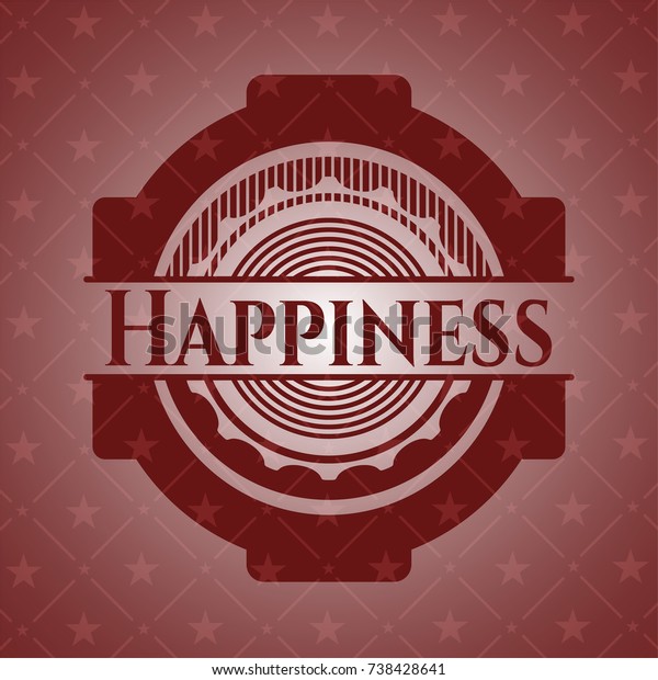 Happiness Badge Red Background Stock Vector (Royalty Free) 738428641 ...
