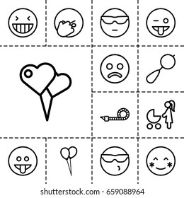 Happiness Icon Set 13 Outline Happinessicons Stock Vector (Royalty Free ...