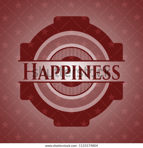Happiness Retro Red Emblem Stock Vector (Royalty Free) 1123574804 ...