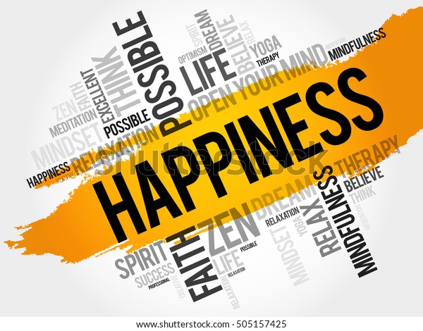 Happiness Word Cloud Collage Concept Background Stock Vector (Royalty ...