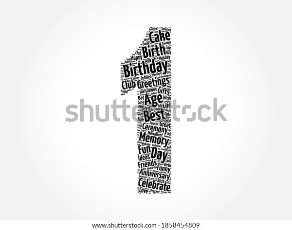 Happy 1st Birthday Word Cloud Holiday Stock Vector (Royalty Free ...