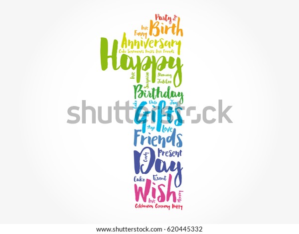 Happy 1st Birthday Word Cloud Collage Stock Vector (Royalty Free) 620445332