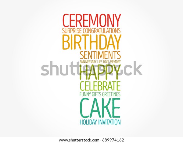 Happy 1st Birthday Word Cloud Collage Stock Vector (Royalty Free ...