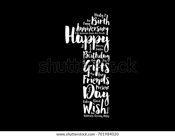 Happy 1st Birthday Word Cloud Collage Stock Vector (Royalty Free ...