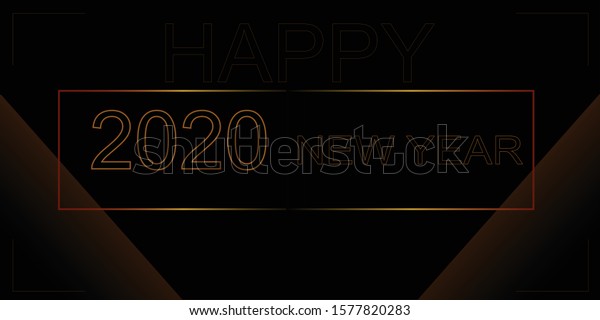 Happy 2020 New Year Background Design Stock Vector (Royalty Free ...