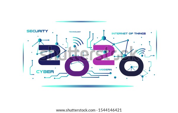 Happy 2020 New Year Technology Modern Stock Vector (Royalty Free ...
