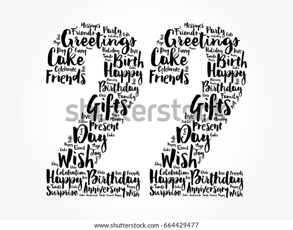 Happy 22nd Birthday Word Cloud Collage Stock Vector (Royalty Free ...