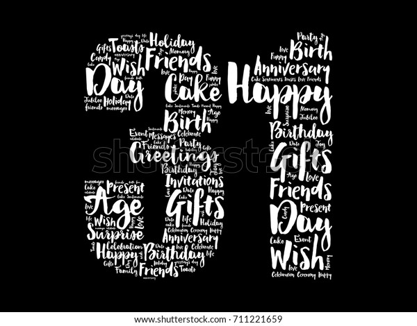 Happy 31st Birthday Word Cloud Collage: เวกเตอร์สต็อก (ปลอดค่าลิขสิทธิ์ ...