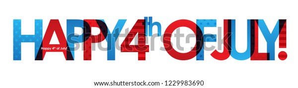 Happy 4th July Red Blue Banner Stock Vector (Royalty Free) 1229983690 ...