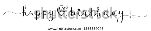 Happy 50th Birthday Black Vector Brush Stock Vector (Royalty Free ...