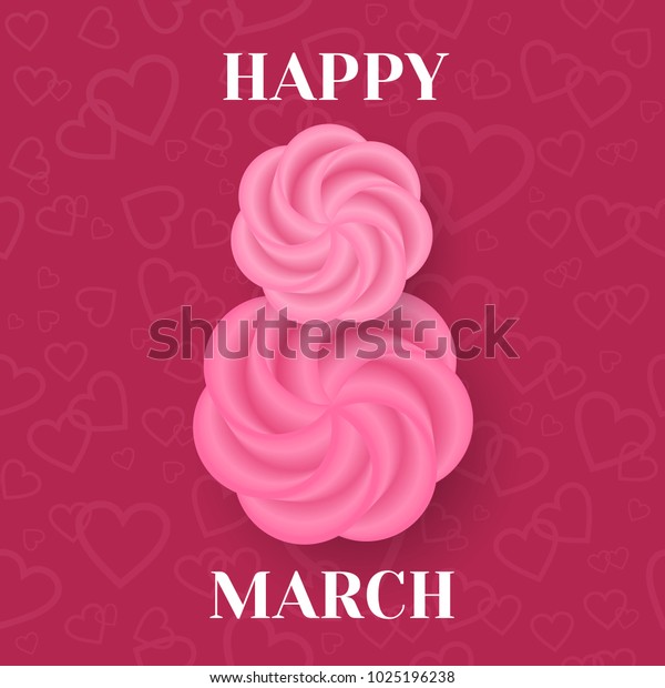 Happy 8 March Vector Greeting Card Stock Vector (Royalty Free ...