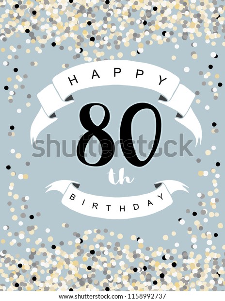 Happy 80th Birthday Vector Illustration Delicate Stock Vector (Royalty ...