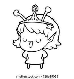 Happy Alien Princess Cartoon Stock Vector (Royalty Free) 718619053 ...