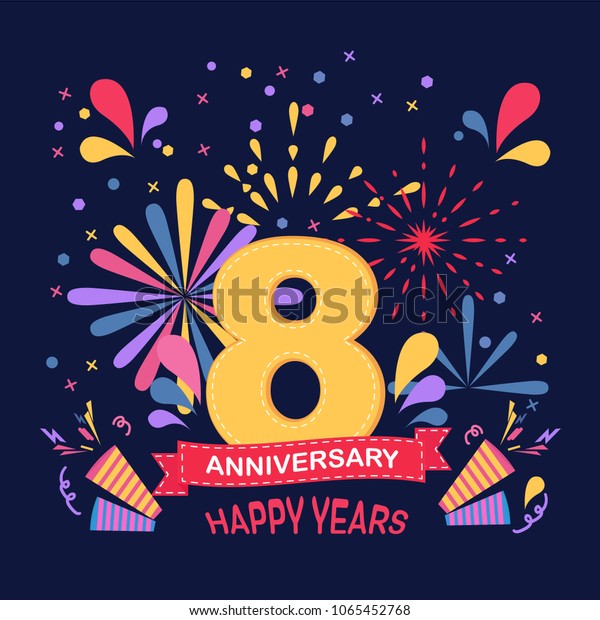 Happy Anniversary Party Background Layout Template Stock Vector ...