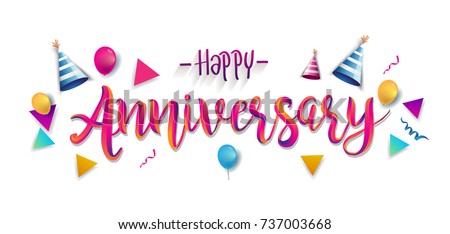 Happy Anniversary Typography Vector Design Greeting Stock Vector ...